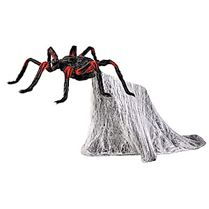 Spirit Halloween LED Red and Black Jumping Spider Animatronic | Halloween Décor | Horror Décor | 21 Inches | Moving Prop