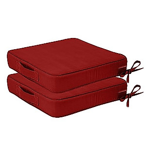 mudilun 20x20x3inch Outdoor Chair Cushions Double Piping with Carrying Handle Patio Furniture Cushions Outdoor with Zipper Waterproof Seat Cushions Set of 2 Durable Garden Sofa Couch Chair Pads