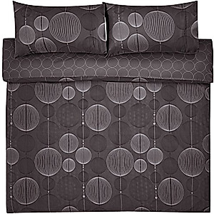 AmazonBasics Microfiber Duvet Cover Set – 260x220cm/50x80cmx2, Industrial Grey