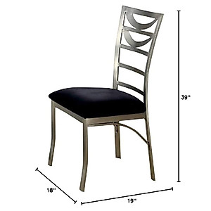 Benjara Benzara , Set of Two, Black Roxo Contemporary Side Chair,