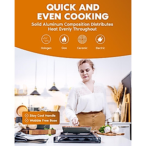 Gotham Steel 11 Inch Non Stick Frying Pan Nonstick Pan with Ceramic Copper Coating for Long Lasting Nonstick Frying Pan Skillet for Cooking with Stay Cool Handle, Oven/Dishwasher Safe, Non Toxic