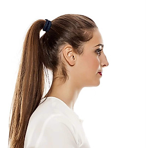 Black Hair Ties for Women-4mm-60 Count, Natural Rubber Elastic Hair Bands No Damage, 2 Metal Stainless Steel Pin Rat Tail Combs, ponytail holders for Women's, Men And Girls for Medium to Thick Hair.