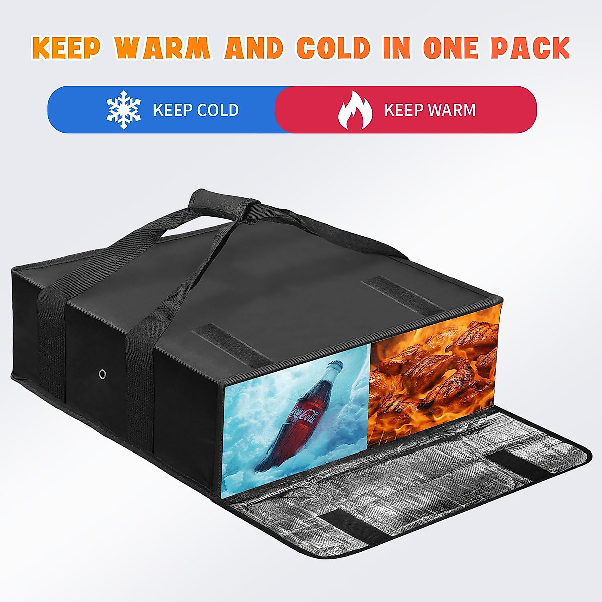 Boczif Pizza Bags for Delivery, Insulated Pizza Bags for Delivery Carry Hot, Pizza Pack for Food Delivery, Reusable Bag, Pizza Warmer Bags for Personal Use, 20x20x6