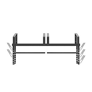 X-cosrack Pot Racks Wall Mounted Set of 2,with Towel Bar and Pots Pans Lids Organizer, Kitchen Cookware Hanging Shelves with 12 Hooks, Black