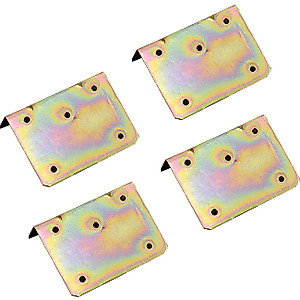 TIHOOD 4PCS Premium Heavy Duty Non-Mortise Bed Rail Fittings Wood Bed Rail Bracket, Headboards and Foot-Boards with Screws