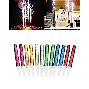 12 PCS Birthday Party Cake Decorations, for Birthday Candles Bottle Service Restaurant Wedding Various Performances