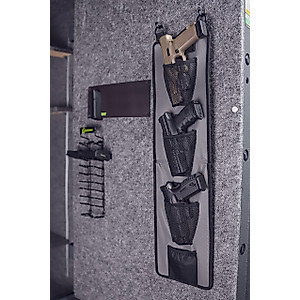 Lockdown Handgun and Tactical Rifle Upper Hanger with Mesh Pockets for Gun Vault Organization, Storage and Security