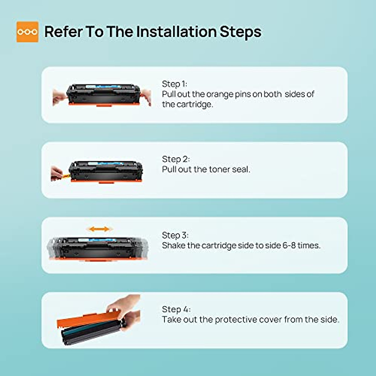 206A Toner Cartridge 4 Pack - Compatible 206A Toner Cartridge Replacement for HP 206A 206X W2110A (No Chip) Compatible with Color Laserjet Pro MFP M255dw MFP M283fdw MFP M283cdw M282nw Printer Toner