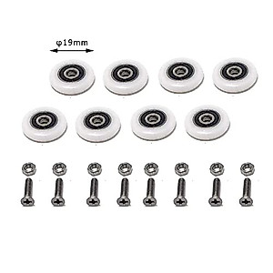 4PCS x Shower Door Rollers,Roller diameter 19 /23/25/27mm, For the Bathroom Pan Glass Sliding Door Pulleys/Runners/Wheels,Strong Load-bearing Capacity, Ultra-quiet,CY105-LS-4PCS