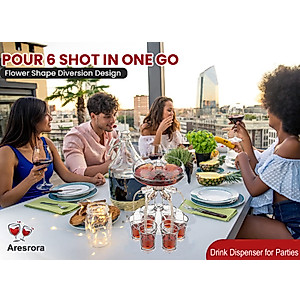 Shot Glass Dispenser,Shot Dispenser with 6 Shot Glasses,Liquor Dispenser for Home Bar, Party Supplies,Halloween Shots Drink Dispenser for Parties,Fancy Alcohol Dispenser