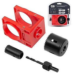 RKK Door Lock Installation Kit, Carbon-Steel Door Lock Hole Saw Door Knob Installation Kit for Deadbolts and Locksets for Wooden Doors with Guide Template