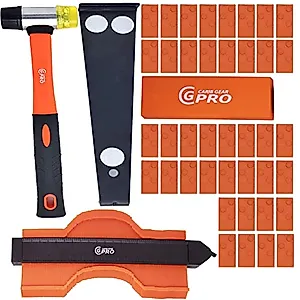 Laminate Wood Flooring Installation Kit with Extra Strong Solid Tapping Block Heavy Duty (43, Upgraded Fiberglass Handle Mallet)