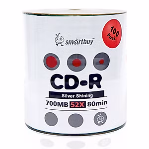 Smartbuy 6000-disc 700mb/80min 52x CD-R Shiny Silver Top Blank Recordable Media Disc