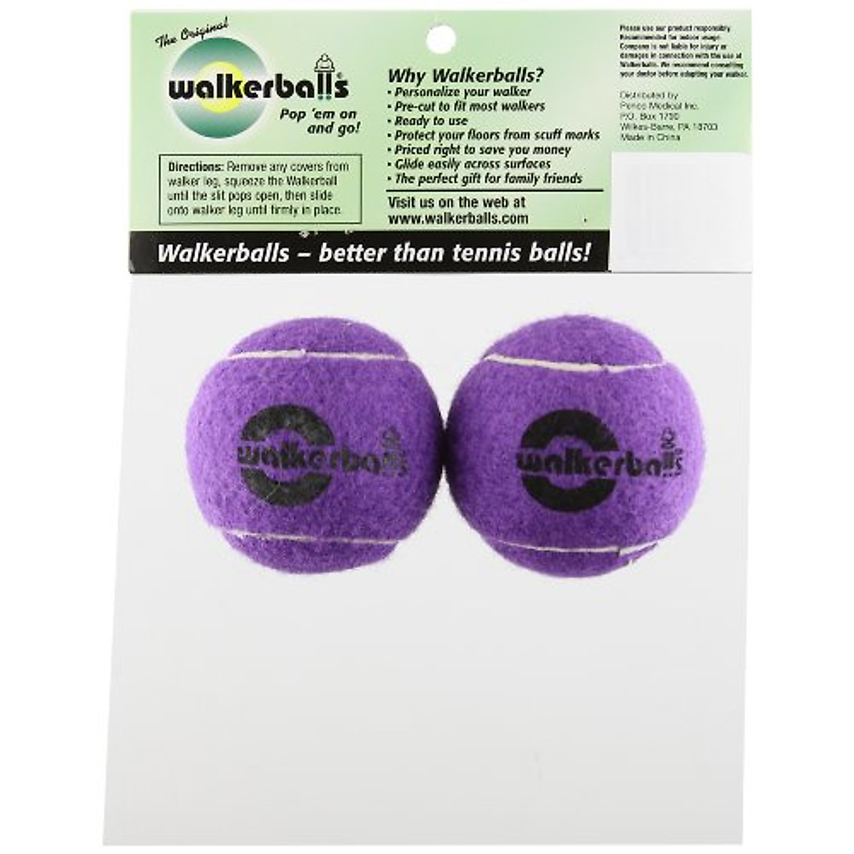 MABIS Pre-Cut Walker Glide Balls, Purple, One Pair