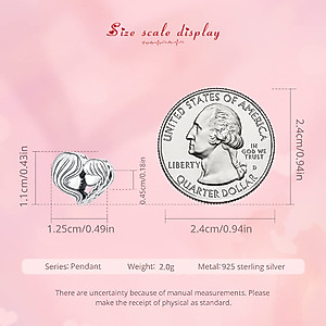 VOROCO 925 Sterling Silver Love Heart Charm for Charm Bracelet, Christmas Mother's Day Birthday Perfect Jewelry Gifts for Mom Grandma Daughter Friend Sister (Mother & Daughter Heart)