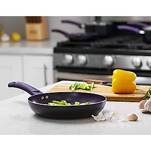 AHEIM Pots and Pans Set, Aluminum Nonstick Cookware Set, Fry Pans, Casserole with Lid, Sauce Pan, and Utensils, 11 Piece Cooking Set (Purple)