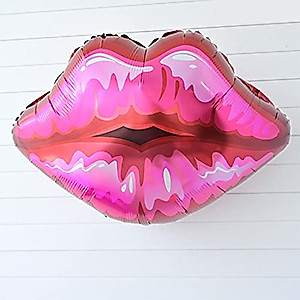 128Pcs Pink Balloon Garland Arch Kit,Hot Pink Baby Pink White Balloons with Heart Lip Lipstick Balloon for Girls Birthday Princess Theme Party Background Bridal Shower Barbie Baby Shower Decorations