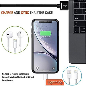 Battery Case for iPhone XR, Newest 7000mAh Slim Portable Protective Charging case Compatible with iPhone XR (6.1 inch) Rechargeable Battery Pack Charger Case (Black)