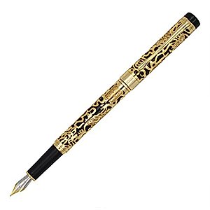 Gullor Advanced Fountain PEN Jinhao 5000 Dragon Year Golden with Black