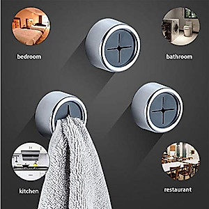 NNEWSP 8Pcs Kitchen Towel Hooks,Round Self Adhesive Wall Hanger，Towel Holder for Bathroom, Kitchen and Home, Cabinet, Garage