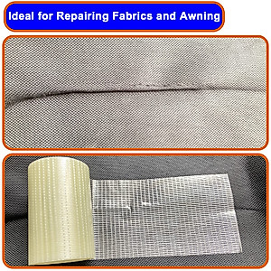 KAIHENG 39FT RV Awning Repair Tape, Tent Repair Tape, Canvas Repair Tape, Tent Repair Tape for Tarp, Sail Tape, Tear Repair Patch Kit, Waterproof Repair Tape for Boat Covers, Canopy