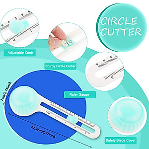 Andibro Circle Cutter for Crafts, Adjustable Circle Paper Cutter, Paper Trimmer with 3 Replaceable Blades Rotary Circle Maker Circular Cutting Scrapbooking Tool for Art DIY Crafts 3.9-12.6in (Green)