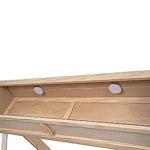 Ayvbir Full Size Platform Bed Frame with LED Lights and Storage, House Bed for Kids Bed Wood Platform Bed,Natural Bed Platform