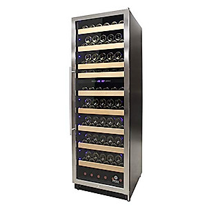 Vinotemp 215 Bottle Wine Cooler Refrigerator, Built-in or Freestanding Wine Fridge with Digital Temperature Control, Glass Door and Safety Lock, Right Hinge, 215 Bottle, Black