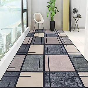 Grey Geometric Checkered Area Rug,Indoor Outdoor Rug，Low lint and Easy Care，Foldable Comfort Casual Living Room Bedroom Area 2x3ft