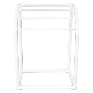 Essentially Yours 5 Bar Curved Towel Rack - Free Standing Poolside Storage Organizer - Also Stores Floats, Paddles and Noodles, 37.5" W x 23" L x 49.5 H, (White) Style 681577