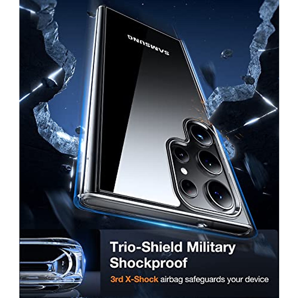 TORRAS Diamond Clear Designed for Samsung Galaxy S23 Ultra Case, [Never Yellowing][Military Grade Anti-Drop] Hard Back Soft Slim Thin Shockproof Phone Case for Galaxy S23 Ultra 6.8", Crystal Clear