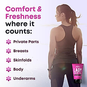 Lady Parts Feminine Hygiene Body Powder Deodorant Lotion For Breasts, Private Parts, Crotch & Inner Thigh to Stop Odor & Friction - Aluminum Free Deodorant For Women - No Talc or Parabens - POWDER PROTECTION - CocoVanilla Scent - 4oz