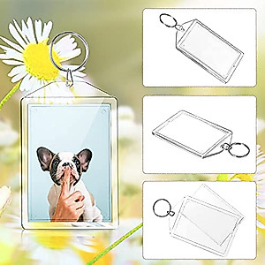 Hicarer Acrylic Photo Insert Keychain Picture Acrylic Blank Custom Personalised Photo Insert Blank, 2 x 3 Inch(30 Pieces)