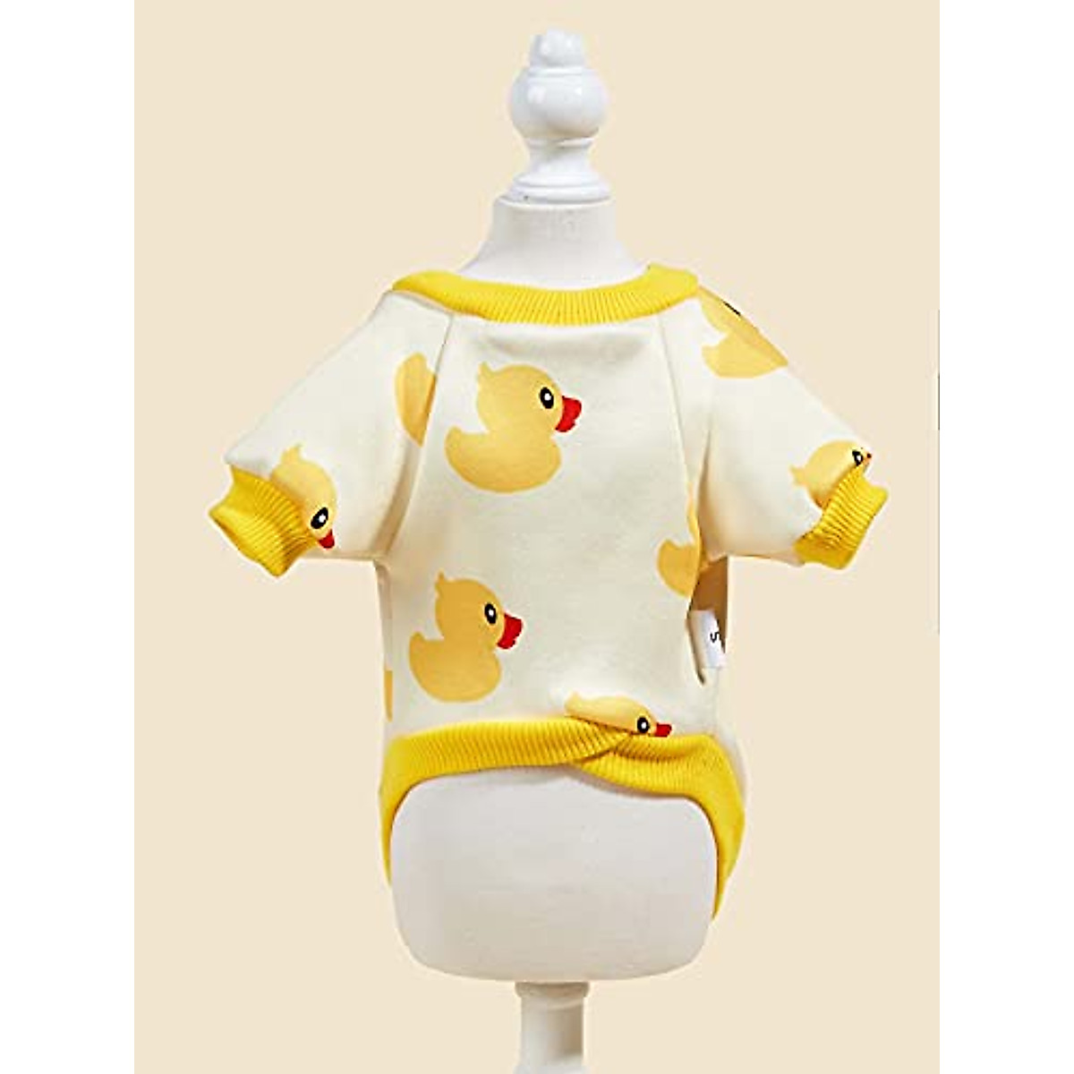 QWINEE Dog Shirt Cute Dogs T Shirt Sweatshirt Apparel Dog Clothes for Cat Kitty Puppy Small Dogs Yellow M