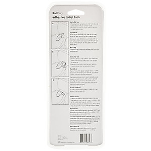 KidCo S384 Adhesive Toilet Lock - Toilet Lock Baby Proof Ideal Baby Proof Toilet Lid Lock – No Tools Needed Easy Installation with Adhesive – Top Safety Toilet Seat Lock – Fits Most Toilets, White