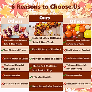 141Pcs Fall Balloon Arch Garland Kit-with Burnt Orange Burgundy Brown Yellow Gold Balloons Maple Leaves for Thanksgiving Friendsgiving Autumn Party Supplies Birthday Baby Shower Decorations