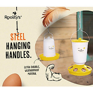 Roosty's - Top Fill Chicken Feeder and Waterer - 1.5KG/1.5L | Hanging, Small, Duck & Quail Feeder & Waterer | Chicken Supplies