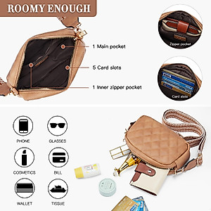 Telena RFID Crossbody Wallet Purse for Women Vegan Leather Crossbody Purse with Phone Pocket Wristlet Wallet Purses for Women Rough Coffee