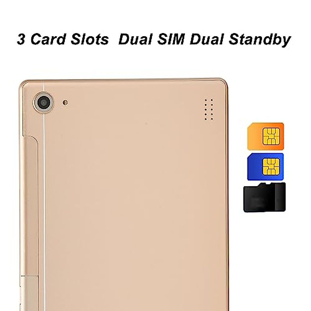 Airshi Office Tablet, US Plug 100‑240V 6GB RAM 128GB ROM HD Tablet for Travel (Gold)