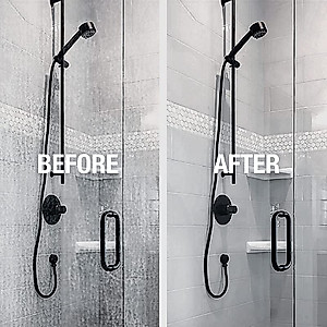 GlassGuard Glass Restoration Stain Remover to Clean Shower Doors | Glass Cleaner for Hard Water Stains, Water Spot, Soap Scum & Limescale | Tile & Bathtub Spot Cleaner with A Scouring Pad | 250ML