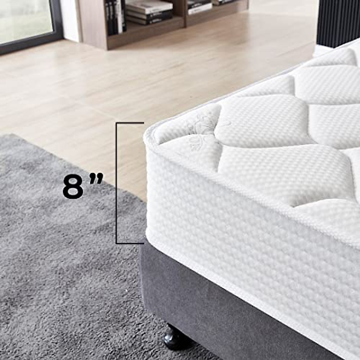 California King Mattress - 8 Inch Cool Memory Foam & Spring Hybrid Mattress with Breathable Cover - Comfort Tight Top - Rolled in a Box - Oliver & Smith