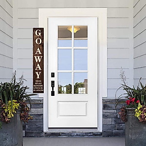 UFceLl,Tall Outdoor Go Away Sign for Front Porch,8 in. W x 48 in. H Hanging Porch Sign,Rustic Craft Wooden Porch Sign Decorations for Home Home Decor,48 x 8