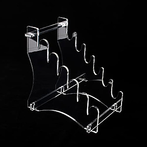 Dagger Stand Knife Display Stand,Acrylic Desktop Display Stand Holds 6 Knives for Hunting Knife,Dagger,Pocket Knife Display (Transparent)