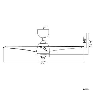 WAC Smart Fans Sonoma Indoor and Outdoor 3-Blade Ceiling Fan 56in Matte White with 3000K LED Light Kit and Remote Control works with Alexa and iOS or Android App