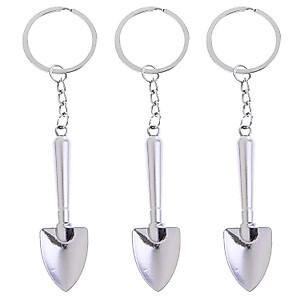 Xiaoyztan 5 Pcs Mini Alloy Shovel Shape Pendant Tool Keyring Decorative Keychain for Bag Car Home Office