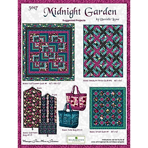 Wilmington Prints Midnight Garden Large Floral Allover, Fabric by The Yard (Black)