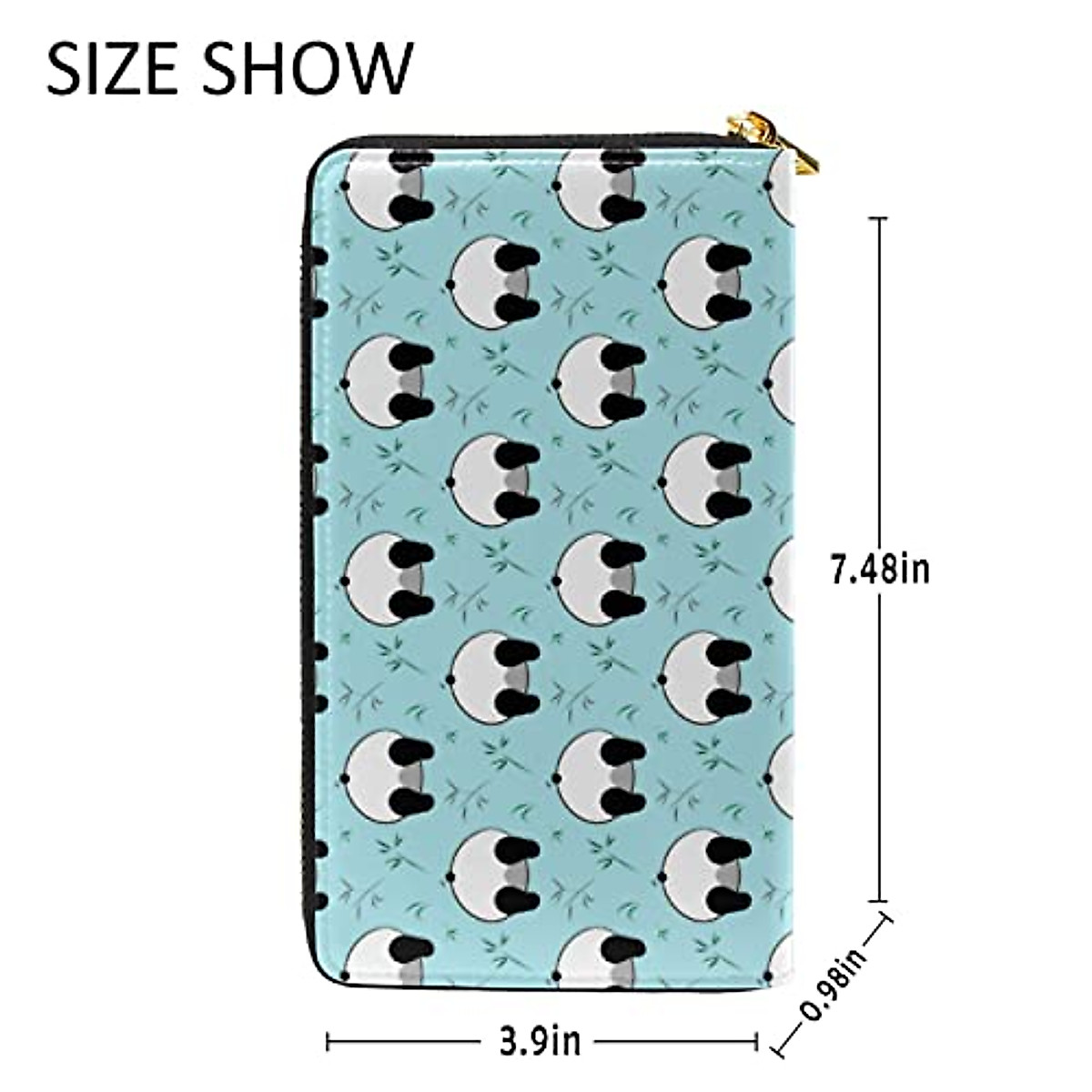 XDMXY cute Panda butt Women’s Zip Around Long Wallets Pu Leather Travel Card Holder Purse - Clutch Coin Purse Card Holder Organizer (A-20)