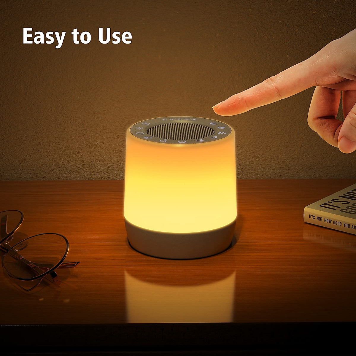 White Noise Machine, ZEALOT Sleep Sound Machine with 20 Soothing Sounds, 6 Colors Night Light, 4 Timers Adjustable for Babies Sleep, 3-in-1 Bluetooth Speaker for Adult, Kids, Babies