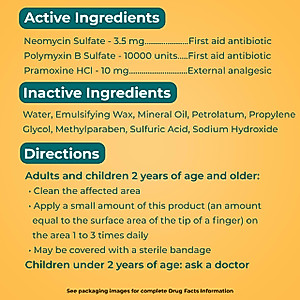 Neosporin + Maximum-Strength Pain Relief Dual Action Cream, First Aid Topical Antibiotic & Analgesic Cream for Wound Care of Minor Cuts, Scrapes & Burns, Polymyxin B & Pramoxine HCl, 1 oz