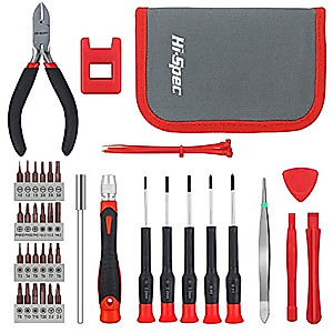 Hi-Spec 38pc Electronics Repair & Opening Tool Kit Set for Laptops, Phones, Devices, Computer & Gaming Accessories. Precision Small Screwdrivers with Pry Tools